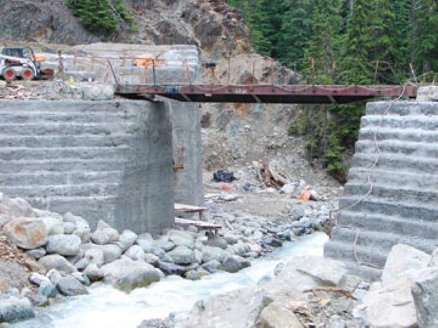 Debris barrier to prevent floods in Whistler, British Columbia
