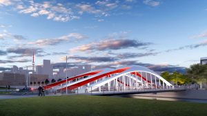 Big steel bridges now floating towards Toronto’s waterfront