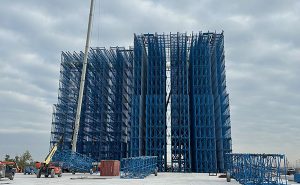 Towering column of blue racks forms to become Conestoga cold storage ...